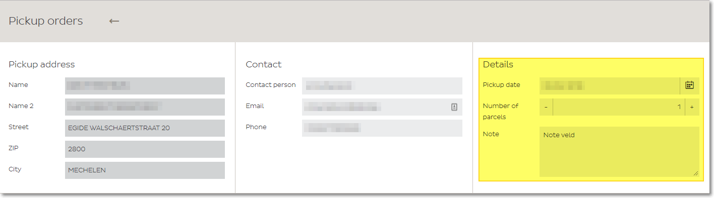 Create a Pickup Request - BE